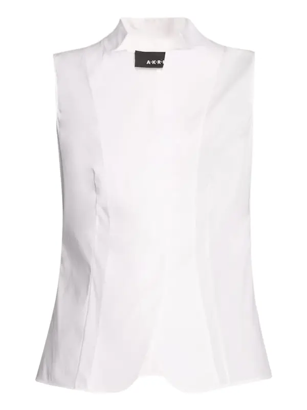 Akris Stretch Cotton Sleeveless Blouse - Pure White
