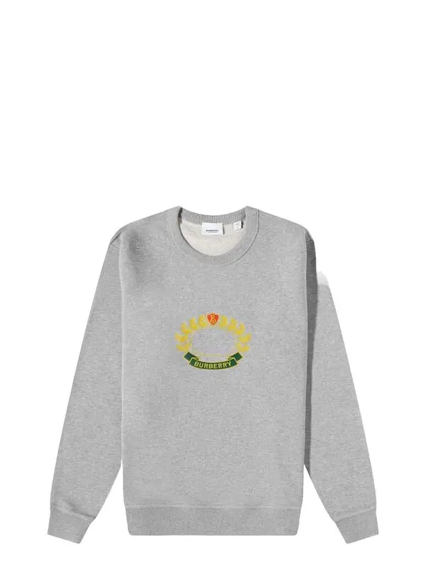 Burberry Addiscombe Laurel Logo Crew Sweatshirt - Grey