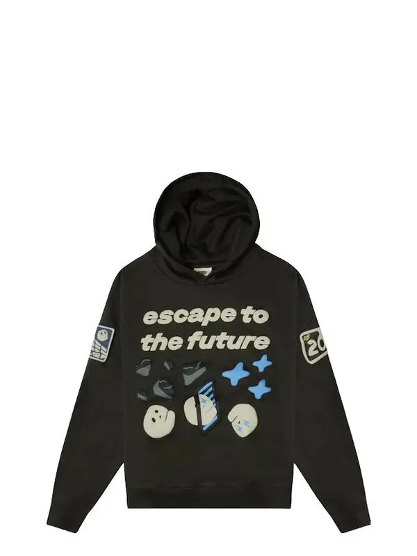 BROKEN PLANET Escape To The Future Hoodie - Soot Black