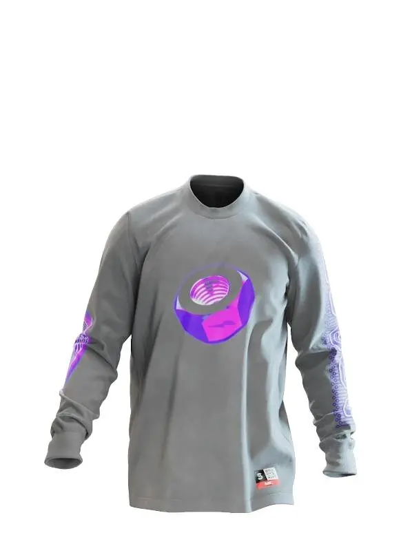 RTFKT Clonex Robot Long Sleeve T-shirt - Grey