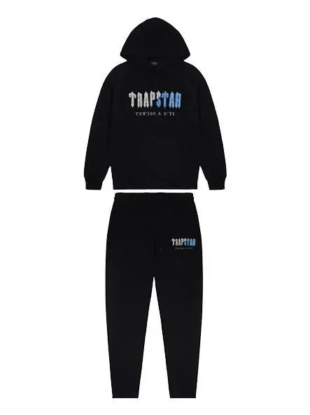 Trapstar Decoded Chenille Hooded Tracksuit - Black Ice