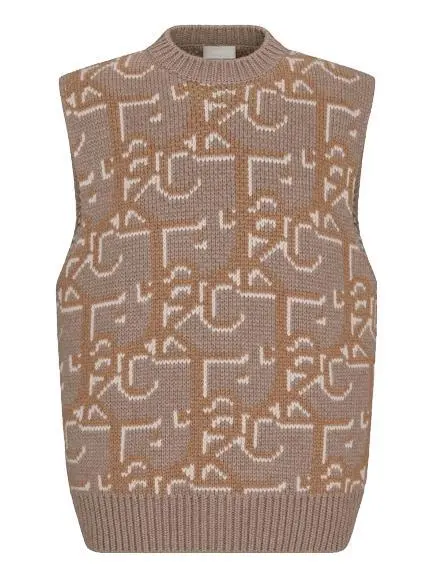 Dior Oversized Sleeveless Sweater - Beige/brown