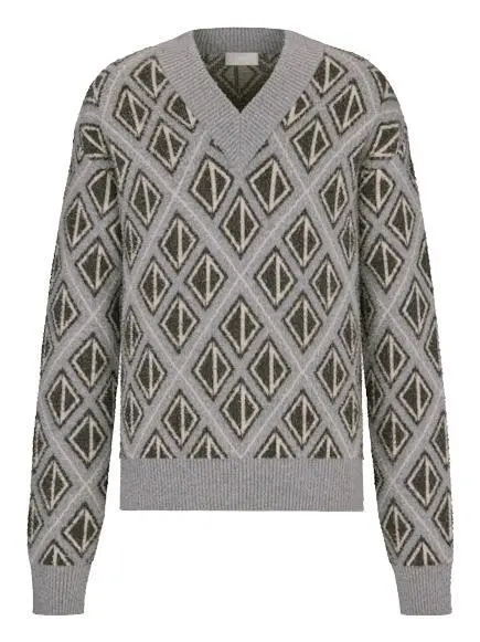 Dior X Cactus Jack Sweater With Cd Diamond Motif - Gray