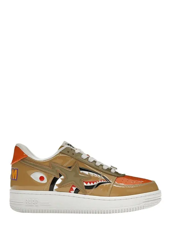 BAPE A Bathing Ape Sta Low Mad Shark Sneakers - Tan/orange