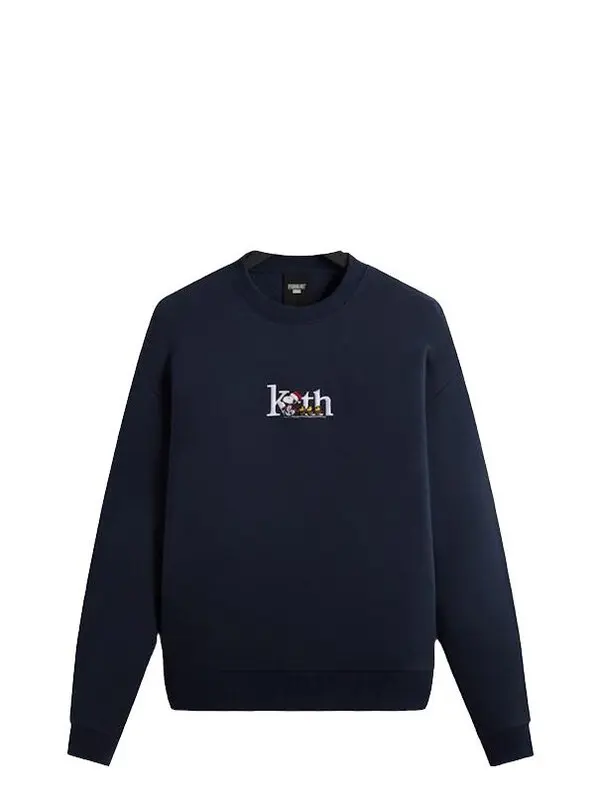 Kith X Peanuts Serif Crewneck Sweatshirt - Nocturnal