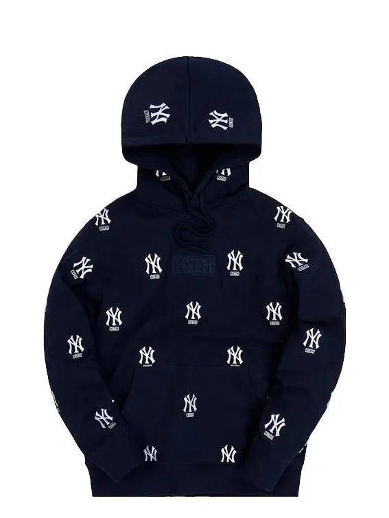 Kith For Major League Baseball New York Yankees Monogram Hoodie - Navy Blue