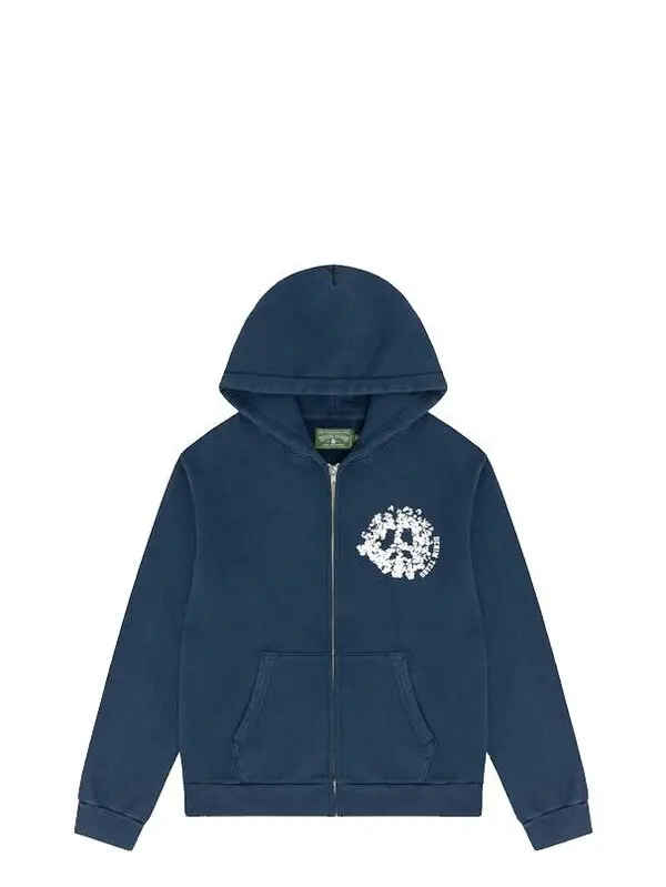 DENIM TEARS Denim University Zip Hoodie - Navy Blue