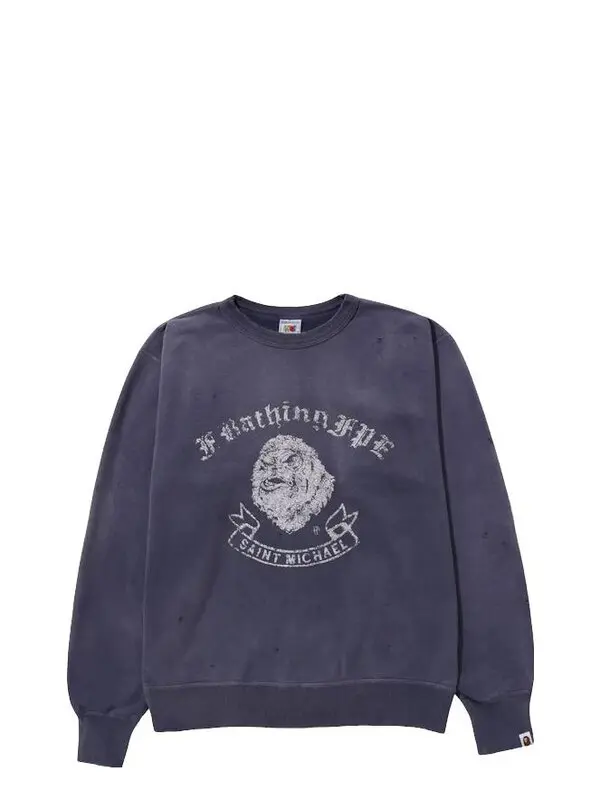 BAPE X Saint Mxxxxxx Gorilla Crewneck Sweatshirt - Blue