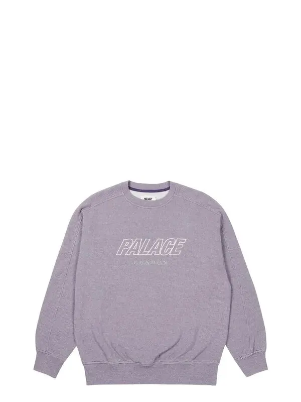 PALACE Gaufre Drop Shoulder Crew - Purple