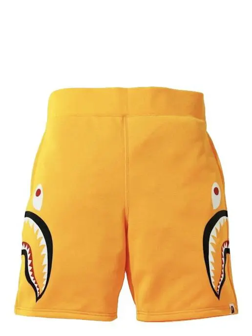 BAPE A Bathing Ape Neon Shark Sweat Shorts - Orange