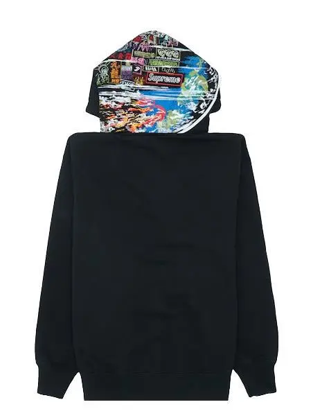 Supreme Globe Zip Up Hooded Sweatshirt - Black