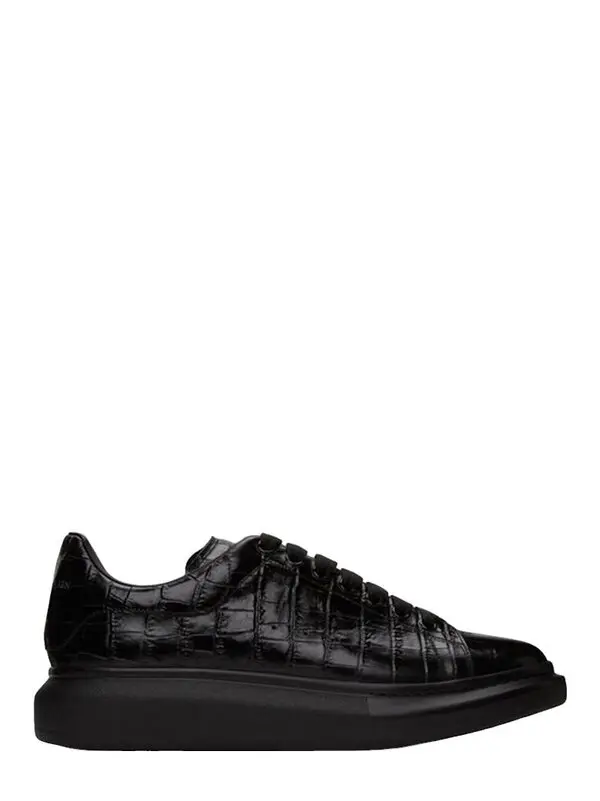 Alexander McQueen Oversized Croc-effect Sneakers - Black