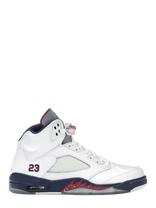 JORDAN 5 Retro Independence Day Sneakers - White/varsity Red/obsidian