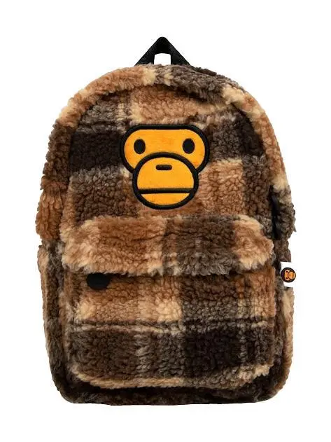 BAPE Baby Milo Mini Fur Checkered Backpack - Multicolor