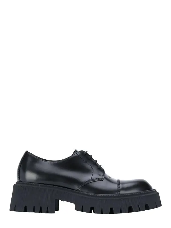 Balenciaga Tractor Leather Derby Shoes - Black