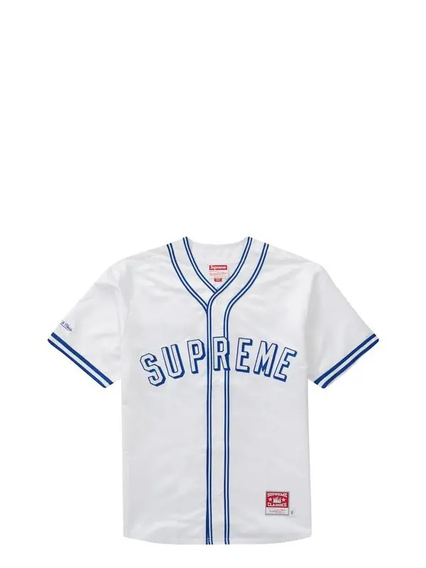 Supreme Mitchell & Ness Satin Baseball Jersey - White