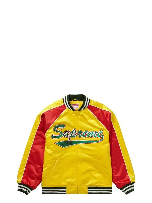 Supreme Mitchell & Ness Sequin Logo Varsity Jacket - Gold
