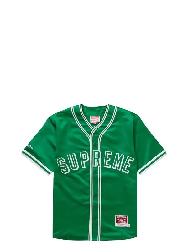 Supreme Mitchell & Ness Satin Baseball Jersey - Green