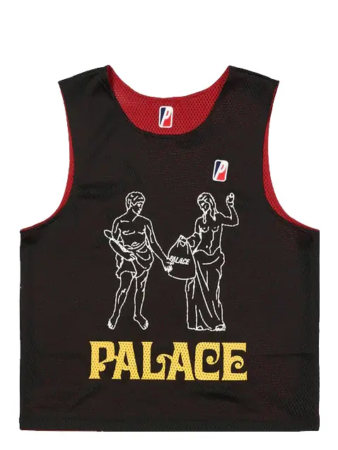PALACE Mesh Practice Vest - Black/red