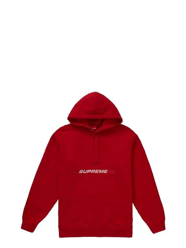 Supreme Hooded Sweatshirt With Zip Pouch - Red
