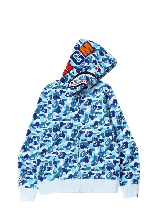 BAPE Camo Shark Full Zip Hoodie - Blue