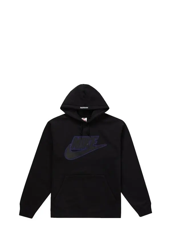 Supreme Nike Leather Appliqué Hooded Sweatshirt - Black