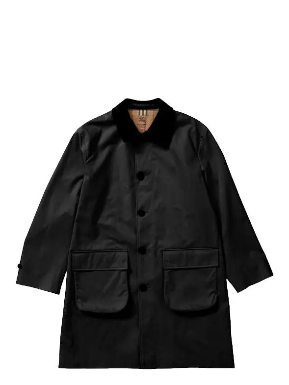 Supreme Burberry Leather Collar Trench - Black