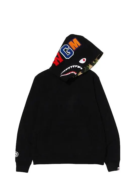 BAPE Shark Pullover Camo Hoodie - Black Green