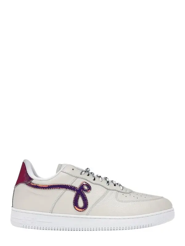 JOHN GEIGER Gf01 Offwhite Pebbled Leather Sneakers - Off White/iridescent
