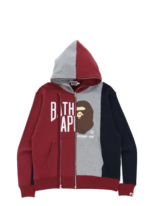 BAPE Docking Relaxed Fit Full-zip Hoodie - Burgundy