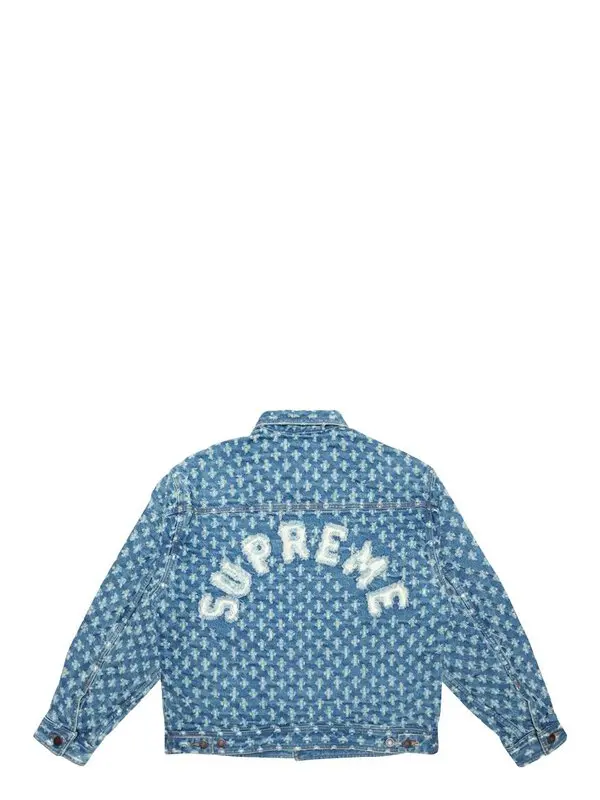 Supreme Hole Punch Denim Trucker Jacket - Blue