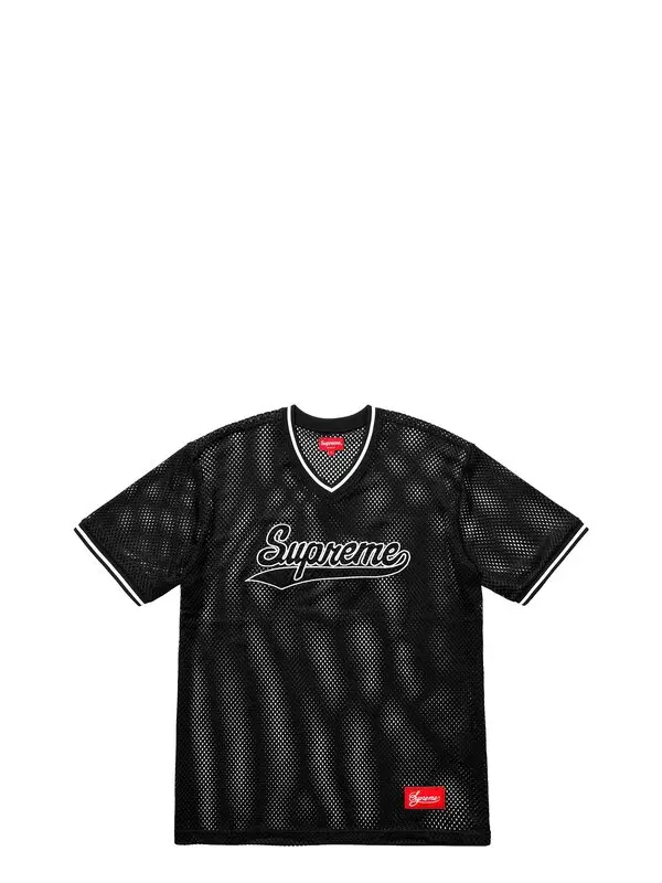 Supreme Mesh Baseball Top - Black