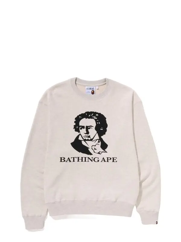 BAPE Classic Bathing Ape Beethoven Relaxed Fit Crewneck Sweatshirt - Ivory
