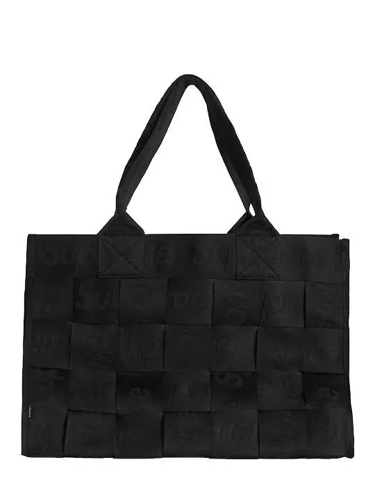 Supreme Woven Large Tote Bag - Black