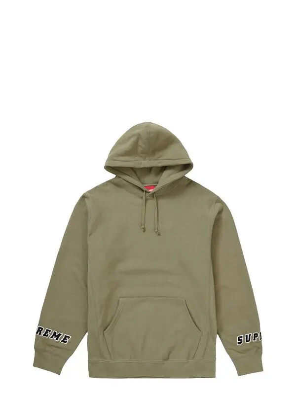 Supreme Logo Hooded Sweatshirt - Light Olive