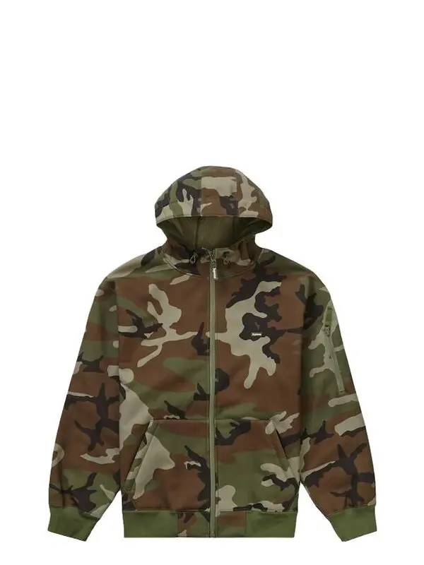 Supreme Windstopper Zip Up Hooded Sweatshirt - Woodland Camo