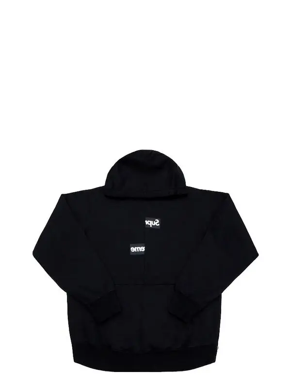 Supreme X Comme Des Garcons Shirt Split Box Logo Hooded Sweatshirt - Black