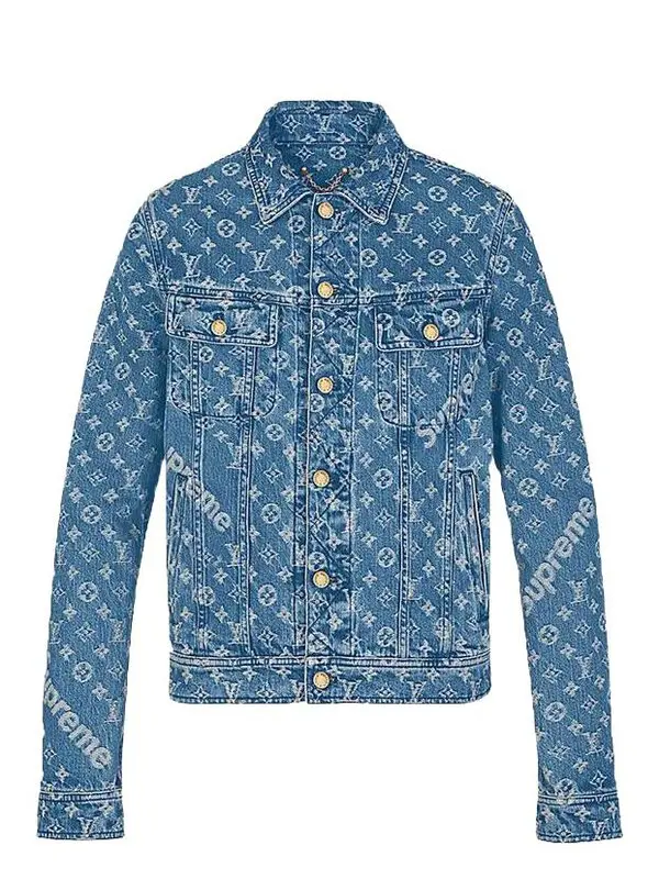 Supreme Jacquard Denim Trucker Jacket - Blue