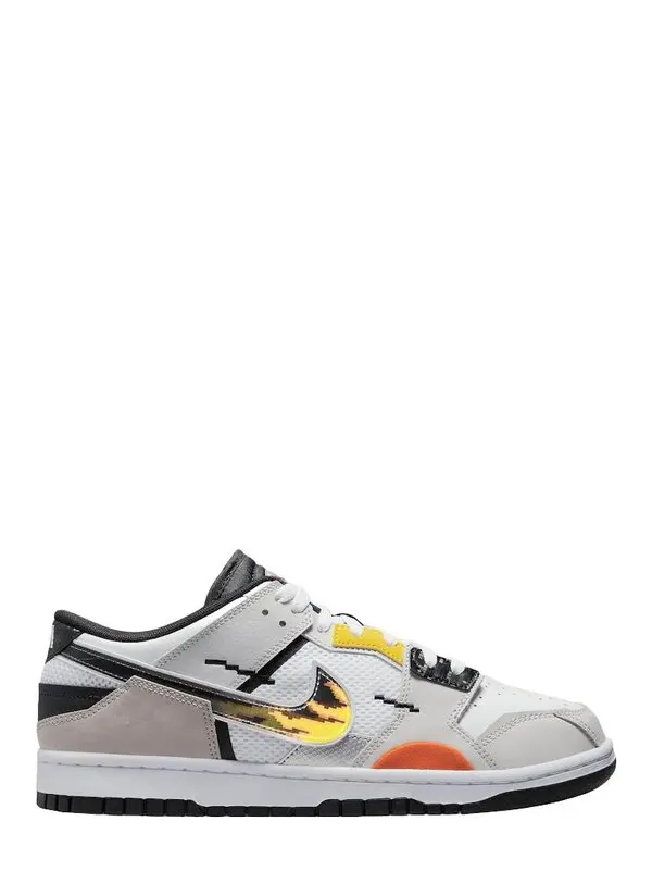 Nike Dunk Low Scrap Mighty Swooshers Sneakers - White/grey/black
