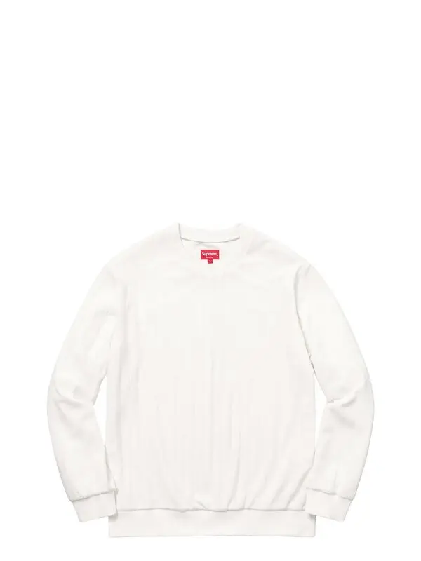 Supreme Ribbed Velour Crewneck Sweatshirt - White