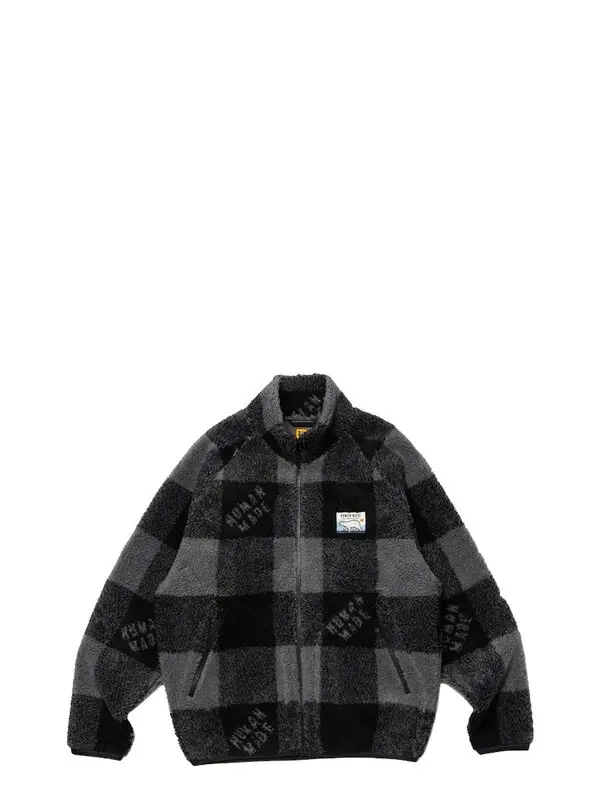 HUMAN MADE Check Boa Fleece Jacket - Black