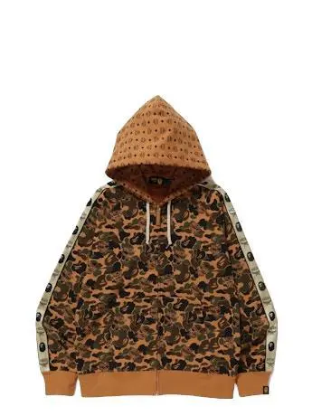BAPE X Mcm Camo Zip Up Hoodie - Brown