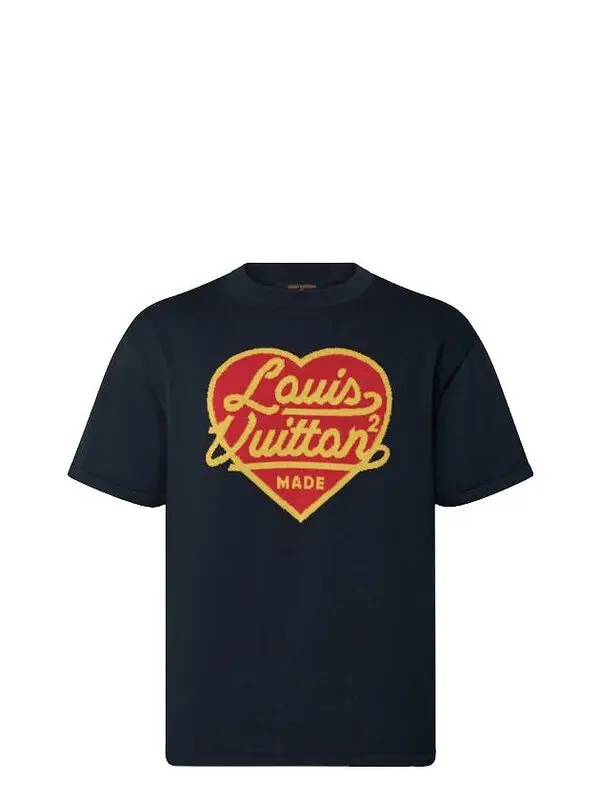 LOUIS VUITTON X Nigo Intarsia Jacquard Heart Crewneck Sweatshirt - Dark Ocean