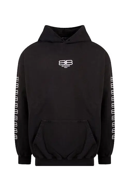 Balenciaga Bb Pixel Embroidered Sweatshirt - Black