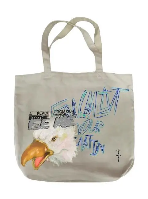 TRAVIS SCOTT Cactus Jack For Fragment Flames Tote - Cream
