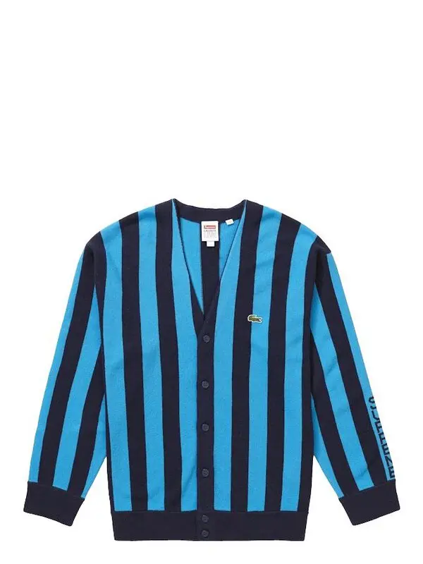 Supreme Lacoste Stripe Cardigan - Navy Blue