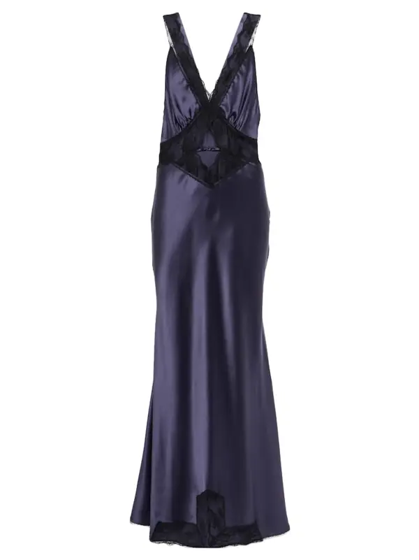 Sir The Label Aries Lace-trimmed Gown - Blue
