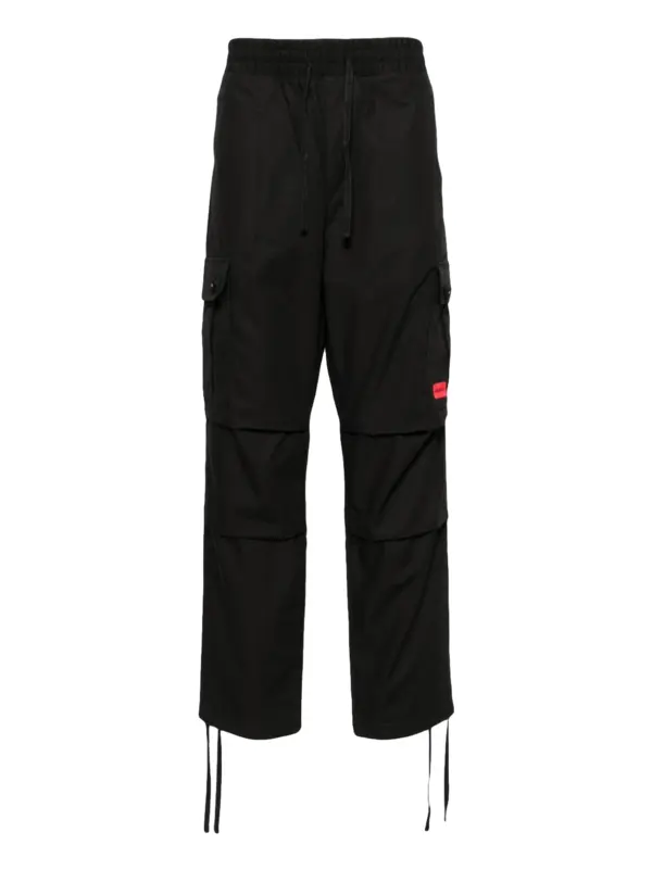 Hugo Boss Logo-appliqué Cargo Trousers - Black