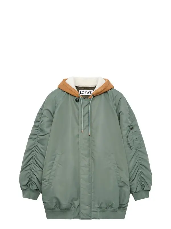 Loewe Hooded Bomber Jacket - Hunter Green