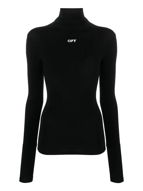 Off-White Off-stamp Turtleneck Top - Black
